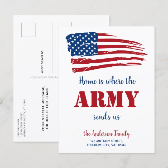 Military Moving PCS Move We've Moved USA Flag Announcement Postcard ...