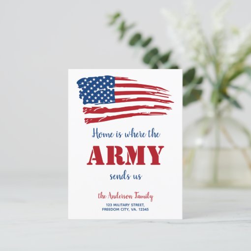 Military Moving PCS Move We've Moved USA Flag Announcement Postcard ...