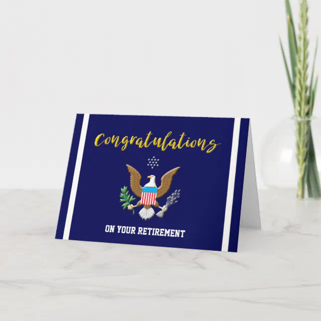 Military Navy Retirement Colors Defense emblem Card | Zazzle