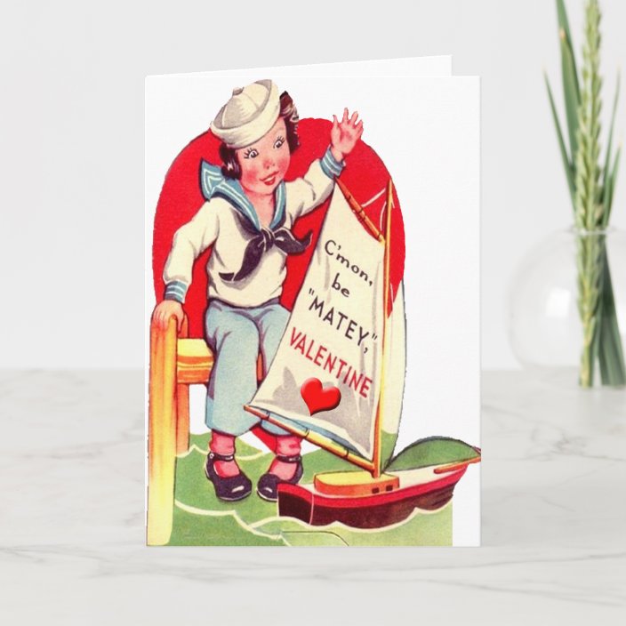 Military Navy Sailor Boy Valentine Card | Zazzle