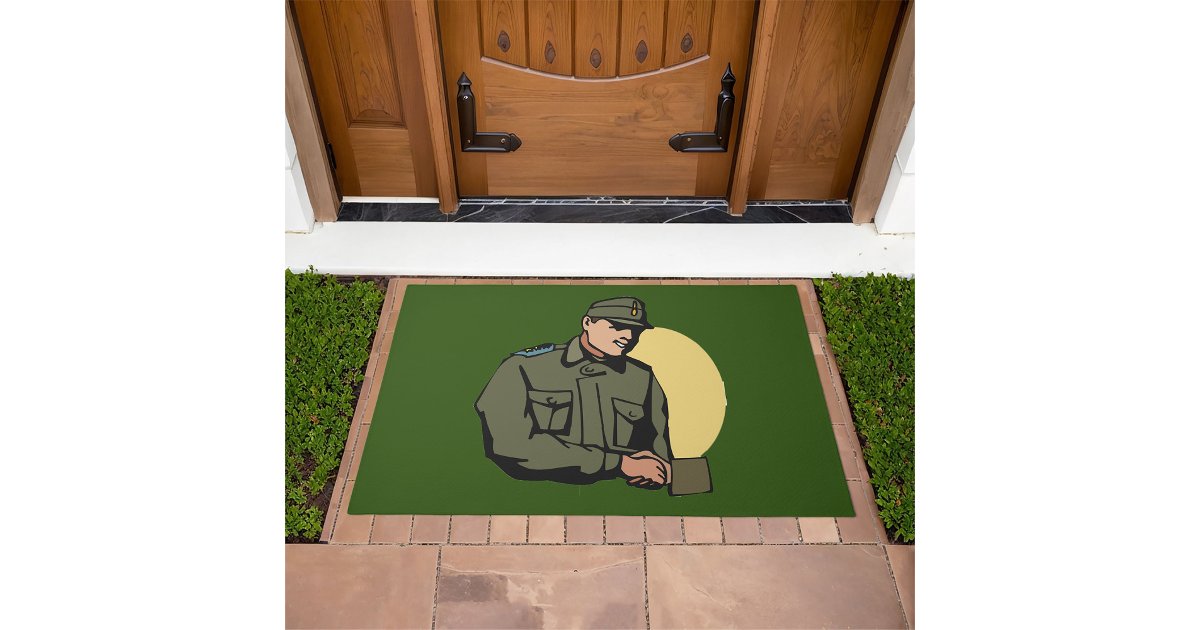 Military Officer Retro Army Soldier Doormat | Zazzle