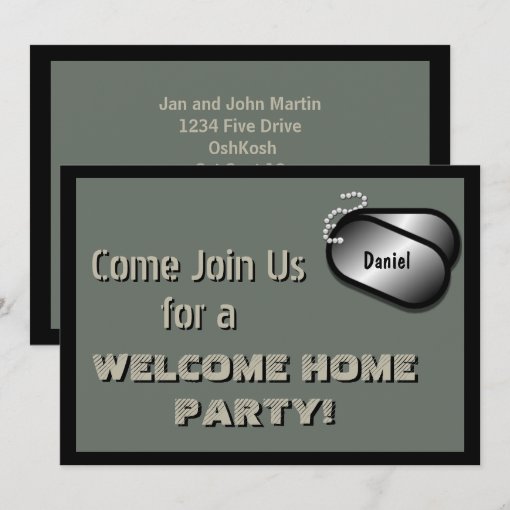 Military Party Welcome Home Celebration Custom Invitation | Zazzle