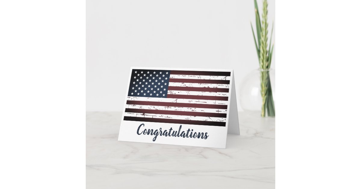 Military Patriotic American Flag Congratulations Card | Zazzle