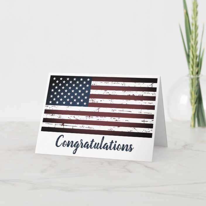 Military Patriotic American Flag Congratulations Card | Zazzle.com