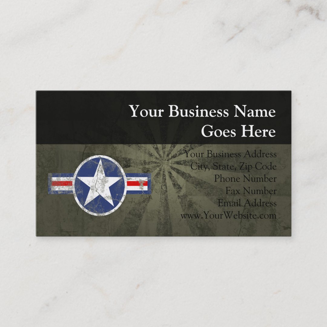 Military Patriotic Vintage Star Business Card | Zazzle