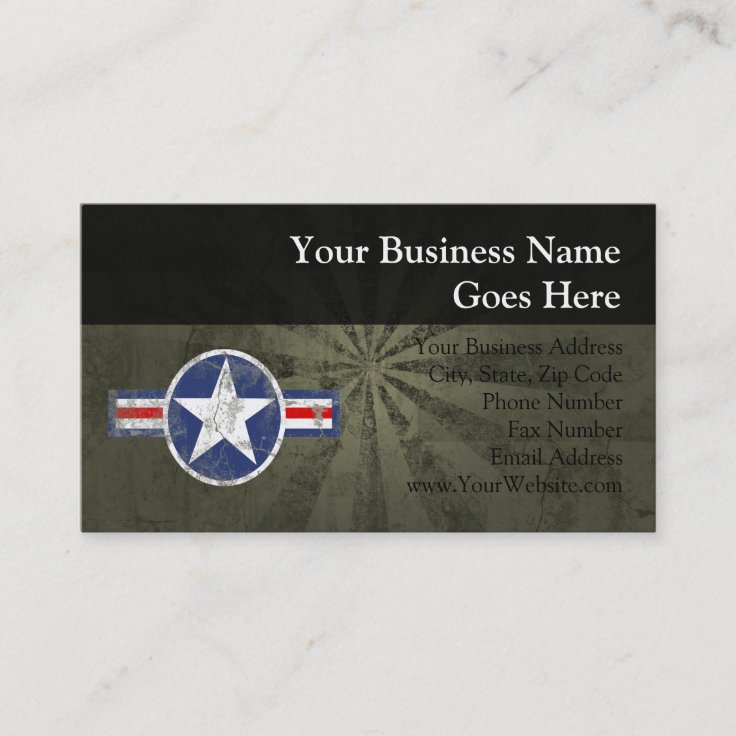 Military Patriotic Vintage Star Business Card | Zazzle
