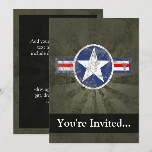 Military Patriotic Vintage Star Invitation | Zazzle