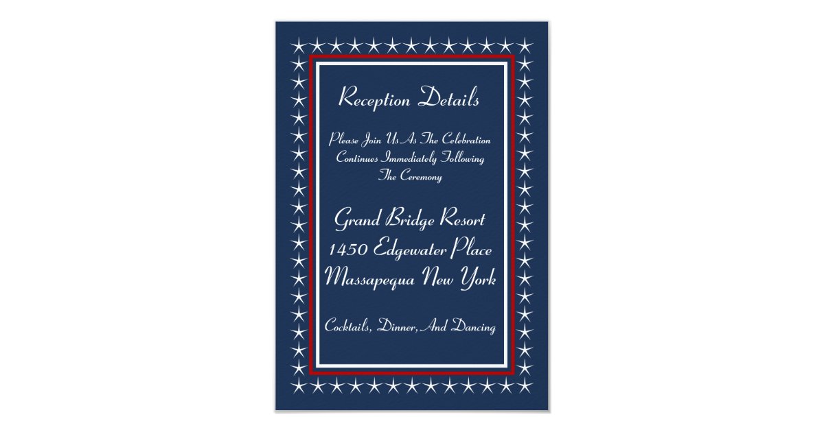 Military Patriotic Wedding Reception Cards | Zazzle.com