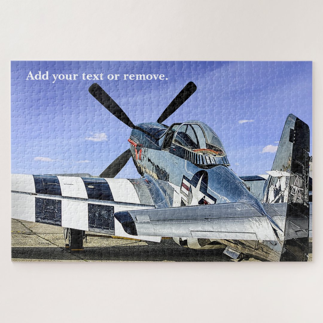 Military photo of a P-51 Mustang fighter airplane: Jigsaw Puzzle | Zazzle