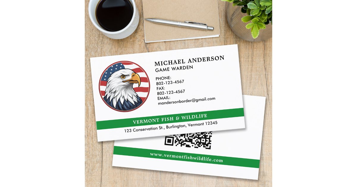 Military Police Border Patrol Custom Logo QR Code Business Card | Zazzle