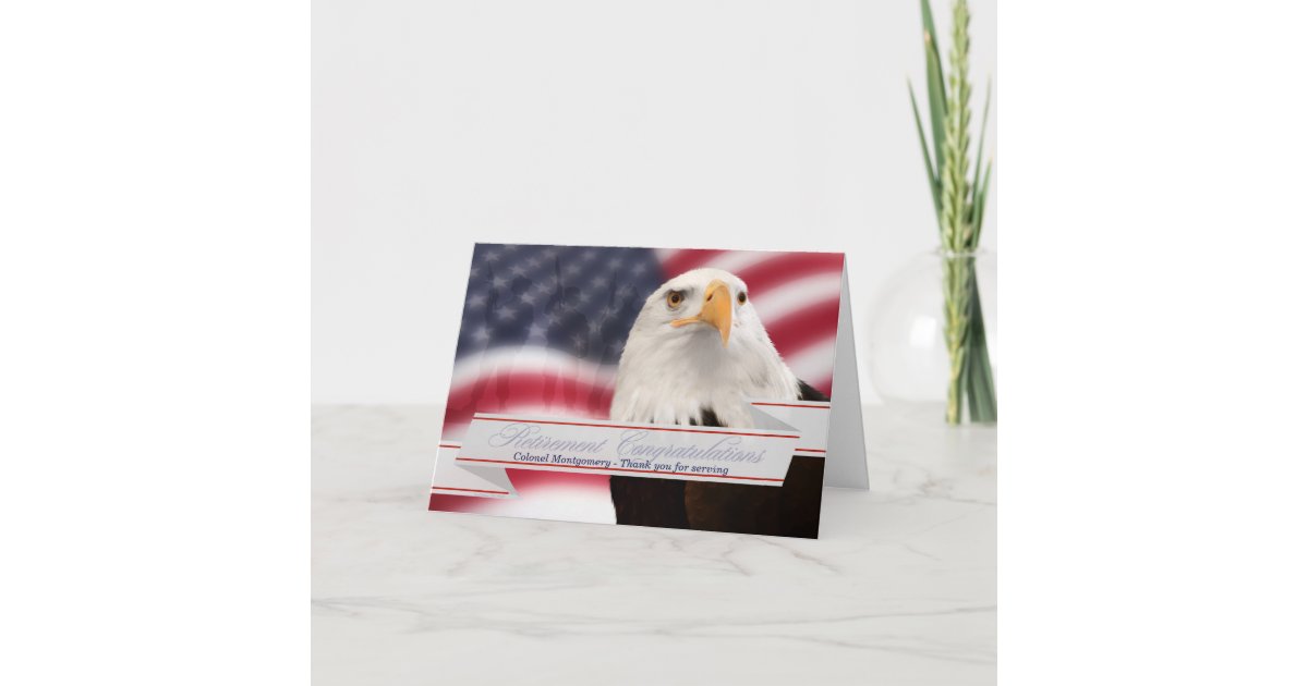 Military Retirement Congratulations with Name Card | Zazzle