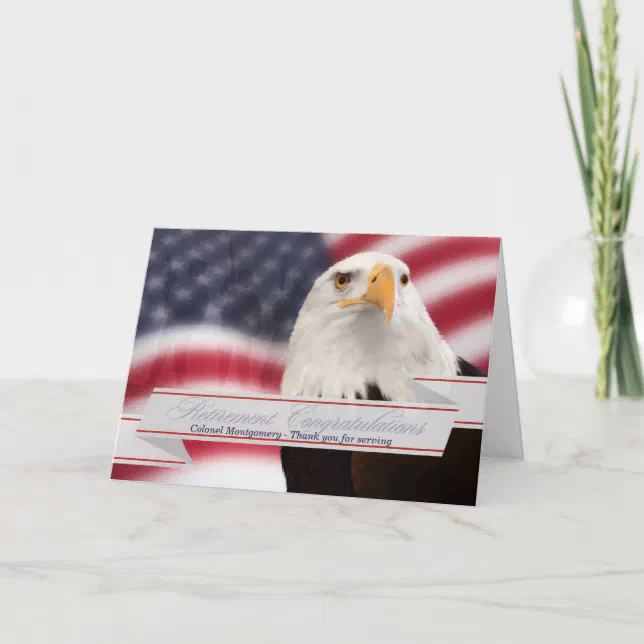 Military Retirement Congratulations with Name Card | Zazzle