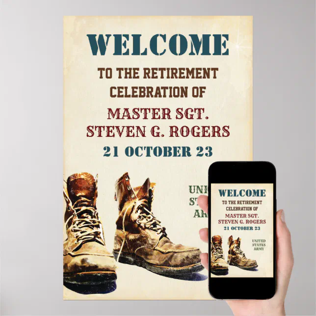 Military Retirement Farewell Welcome Sign | Zazzle