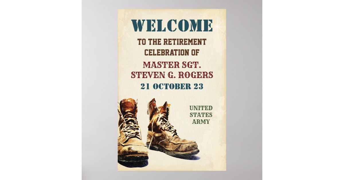 Military Retirement Farewell Welcome Sign | Zazzle