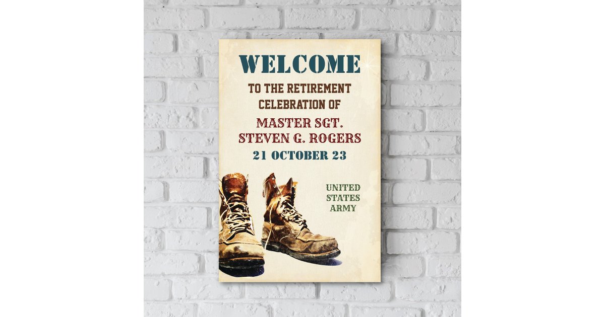 Military Retirement Farewell Welcome Sign | Zazzle