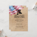MILITARY RETIREMENT Hanging Up Boots US Flag Invitation | Zazzle