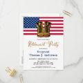 Military Retirement Party Gold Boots American Flag Invitation Postcard ...