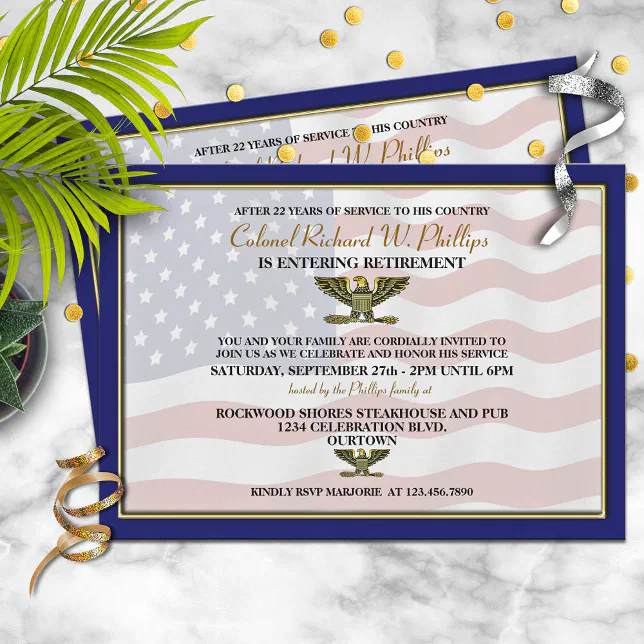 Military Retirement Party Invitations | Zazzle