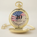 Military Retirement Us Flag Army Navy Airforce Gld Pocket Watch | Zazzle