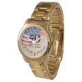 Military Retirement Us Flag Army Navy Airforce Gld Watch | Zazzle