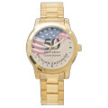 Military Retirement Us Flag Army Navy Airforce Gld Watch | Zazzle