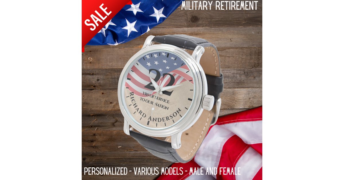 Military Retirement Watch Us Flag Commemorative | Zazzle