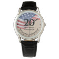 Military Retirement Watch Us Flag Custom Text | Zazzle