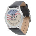 Military Retirement Watch Us Flag Custom Text | Zazzle