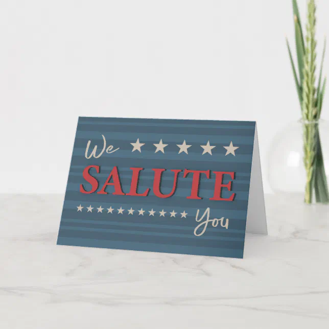 Military Salute Appreciation Ecru Stars Card | Zazzle