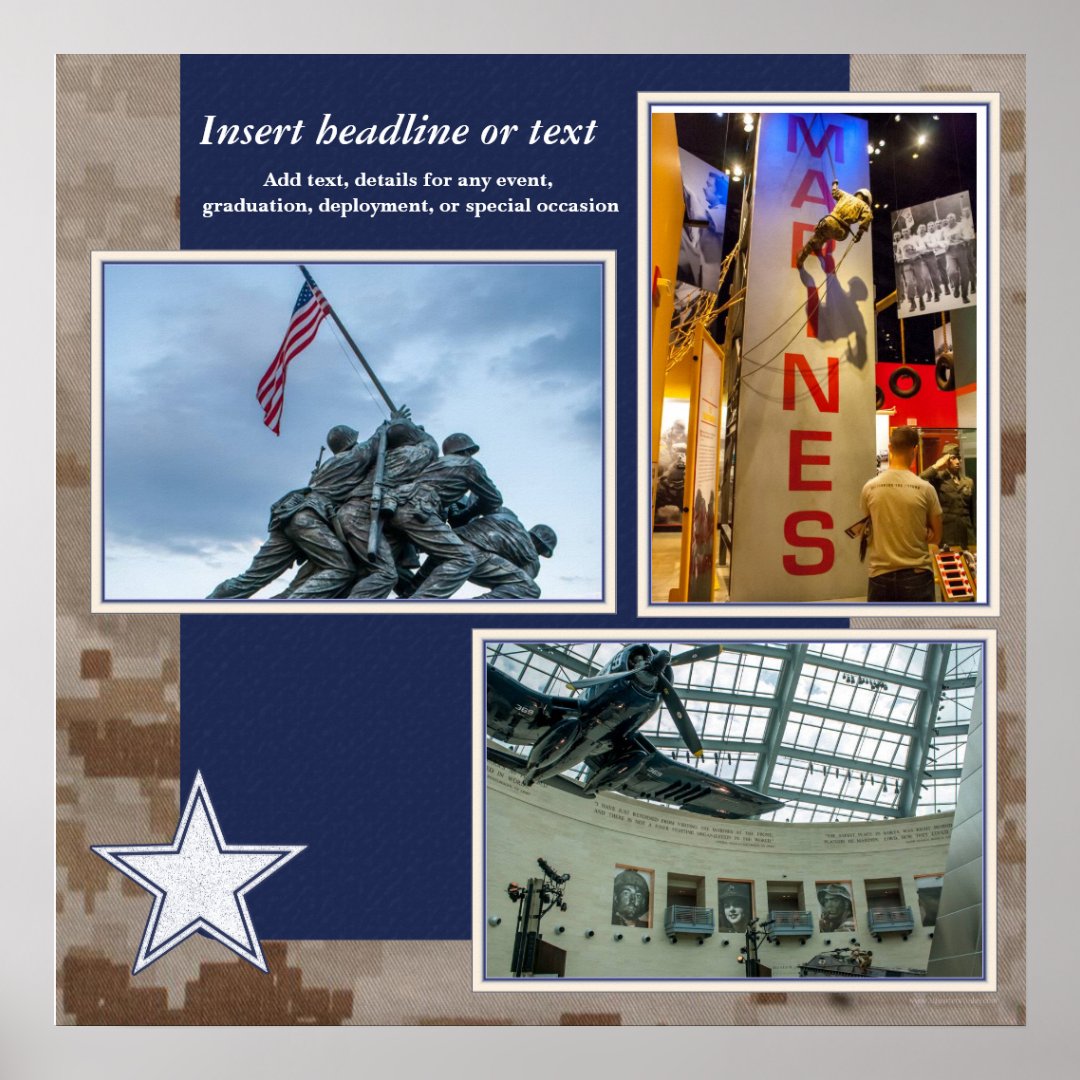 Military Scrapbook Collage Page Poster | Zazzle