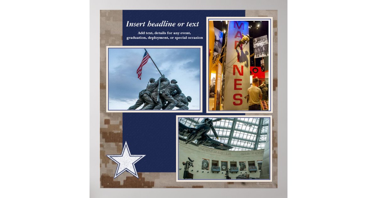 Military Scrapbook Collage Page Poster | Zazzle