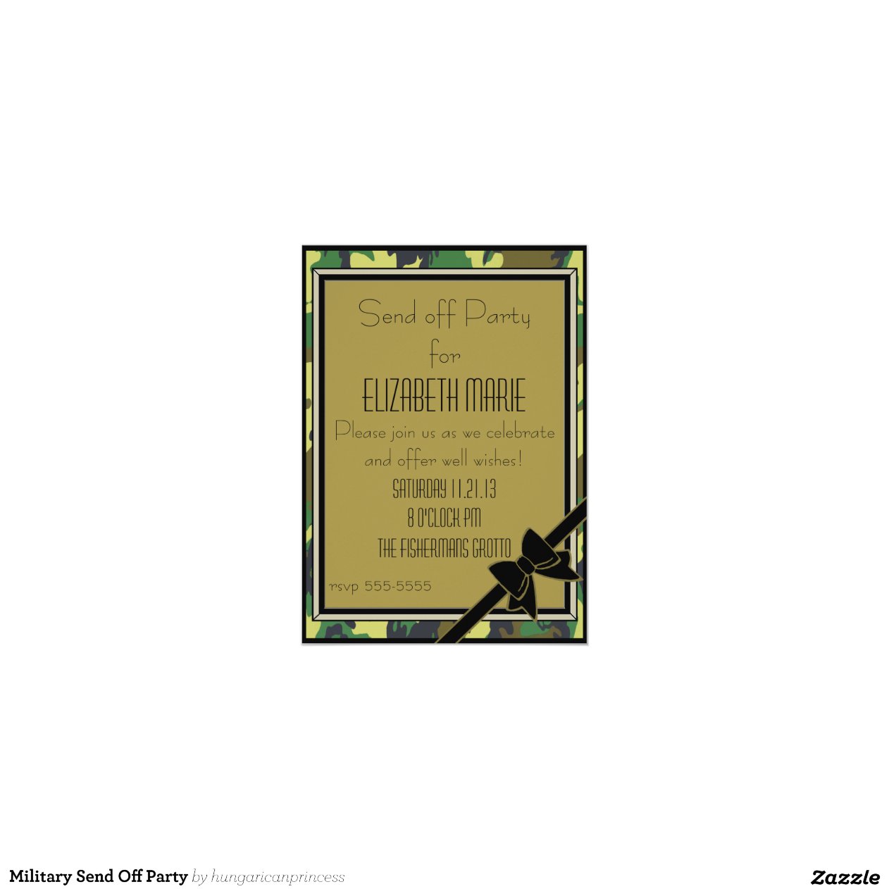 Military Send Off Party 5x7 Paper Invitation Card | Zazzle