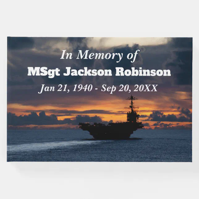 Military Ship at Sea Veteran Guest Book | Zazzle
