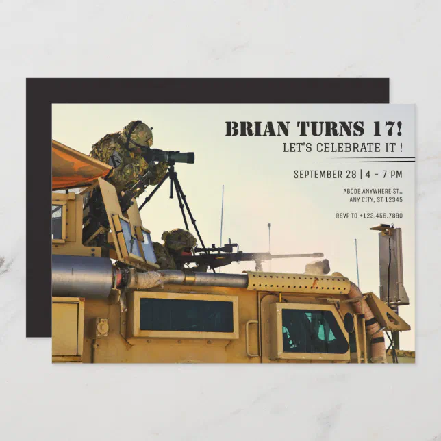 Military Soldier birthday Invitation | Zazzle