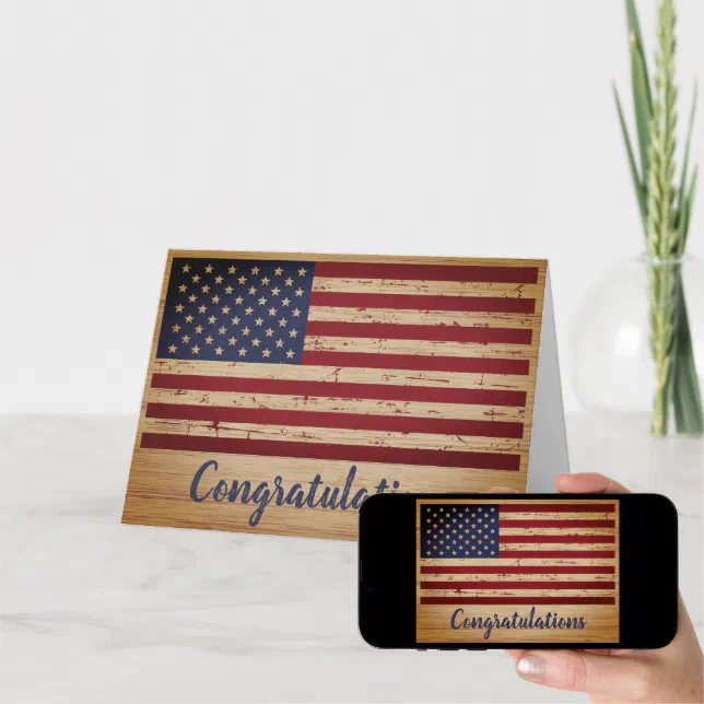 Military Soldier Patriotic American Flag Card | Zazzle