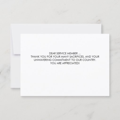 Military Soldier Patriotic Heart USA American Flag Thank You Card | Zazzle