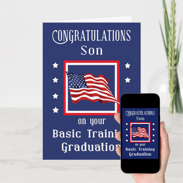Military Son Basic Training Graduation Card | Zazzle