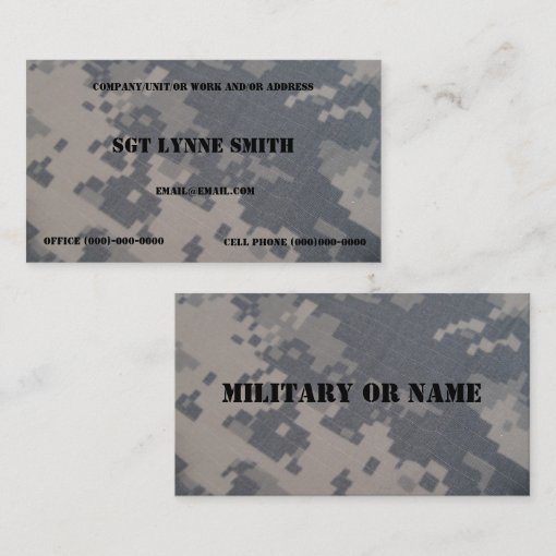 Military Style Business Card | Zazzle