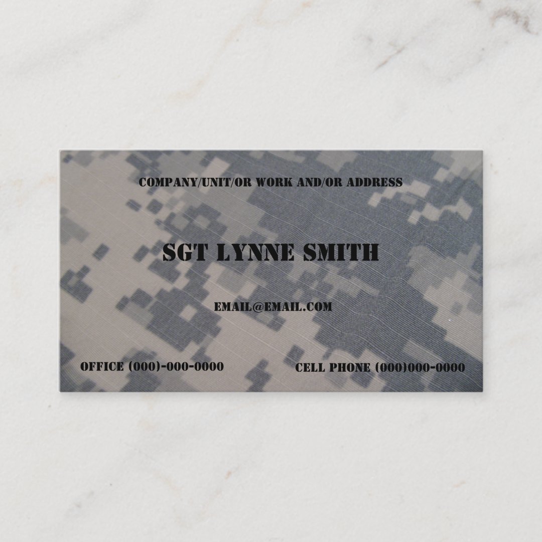 Military Style Business Card | Zazzle