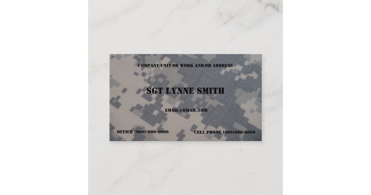 Military Style Business Card | Zazzle