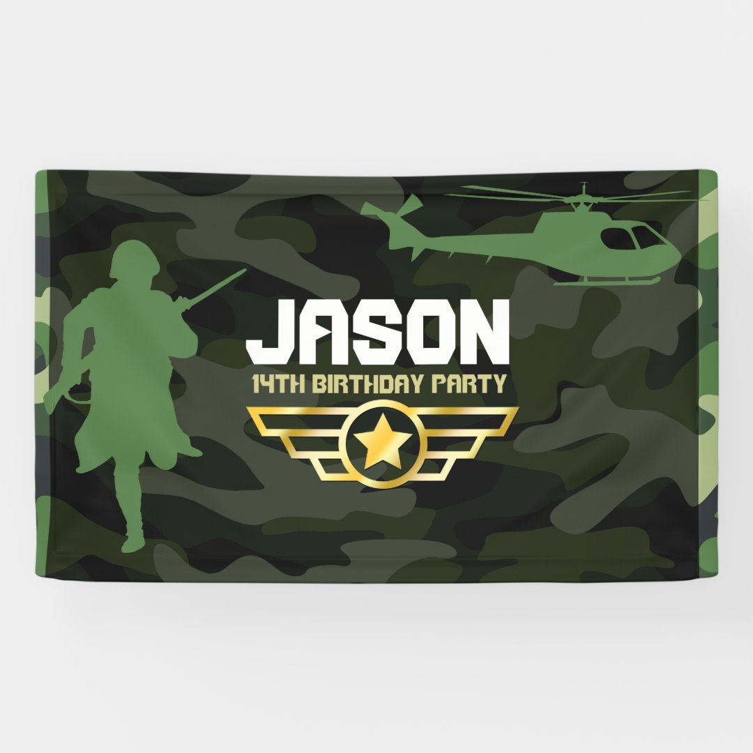 Military Style Party Backdrop Banner | Zazzle