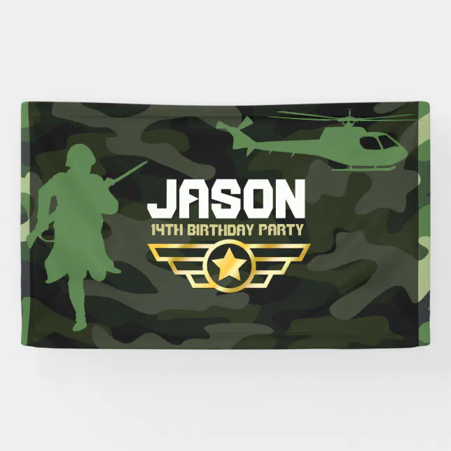 Military Style Party Backdrop Banner | Zazzle