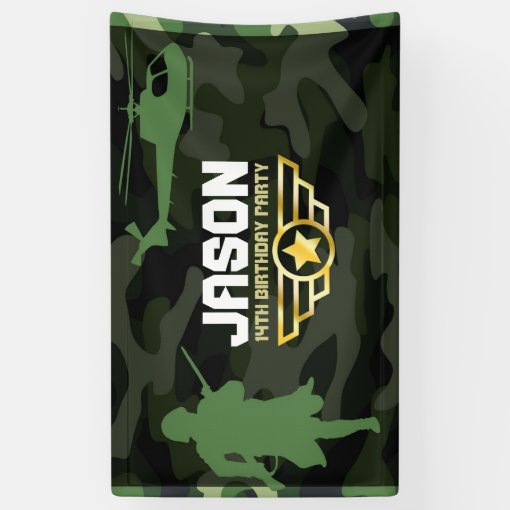 Military Style Party Backdrop Banner | Zazzle