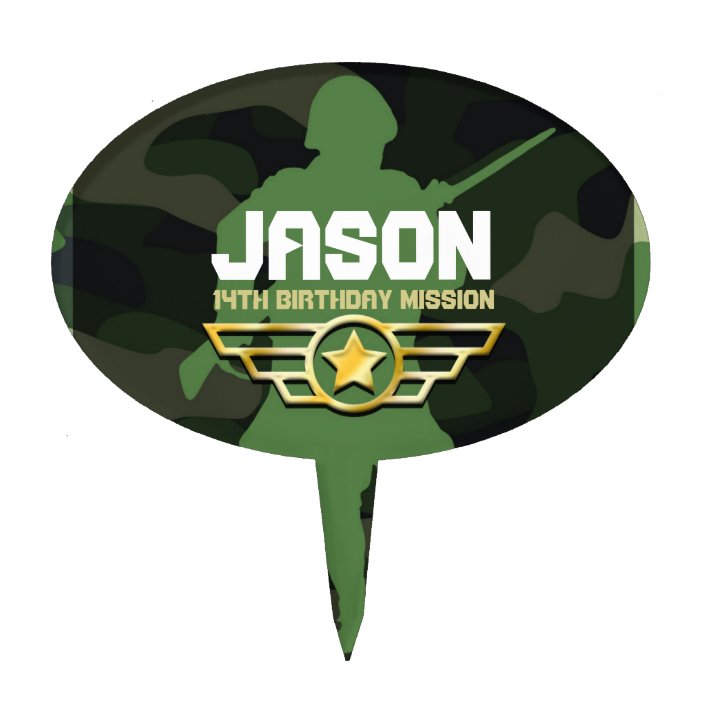 Military Style Party Cake Topper | Zazzle.com