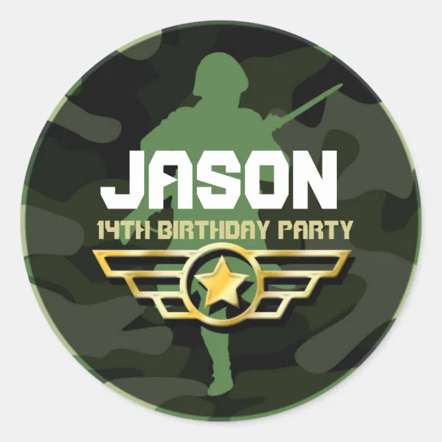 Military Style Party Sticker | Zazzle