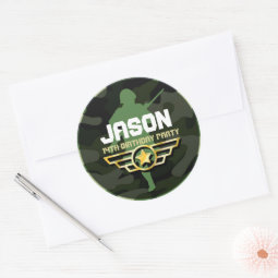 Military Style Party Sticker | Zazzle
