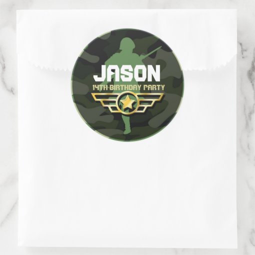 Military Style Party Sticker | Zazzle