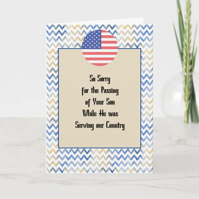 Military Sympathy Card for Son | Zazzle