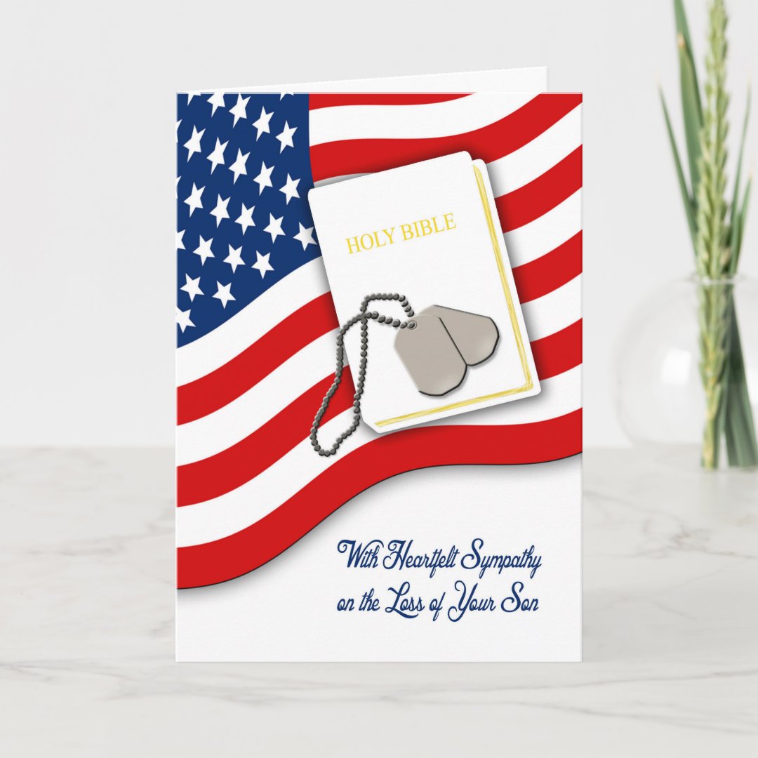 Military Sympathy for Loss of Son Card | Zazzle