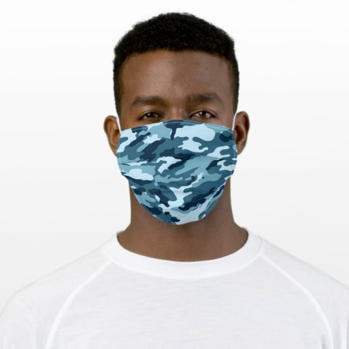 Military Teal Green, Teal Blue, Camo Camouflage Adult Cloth Face Mask ...